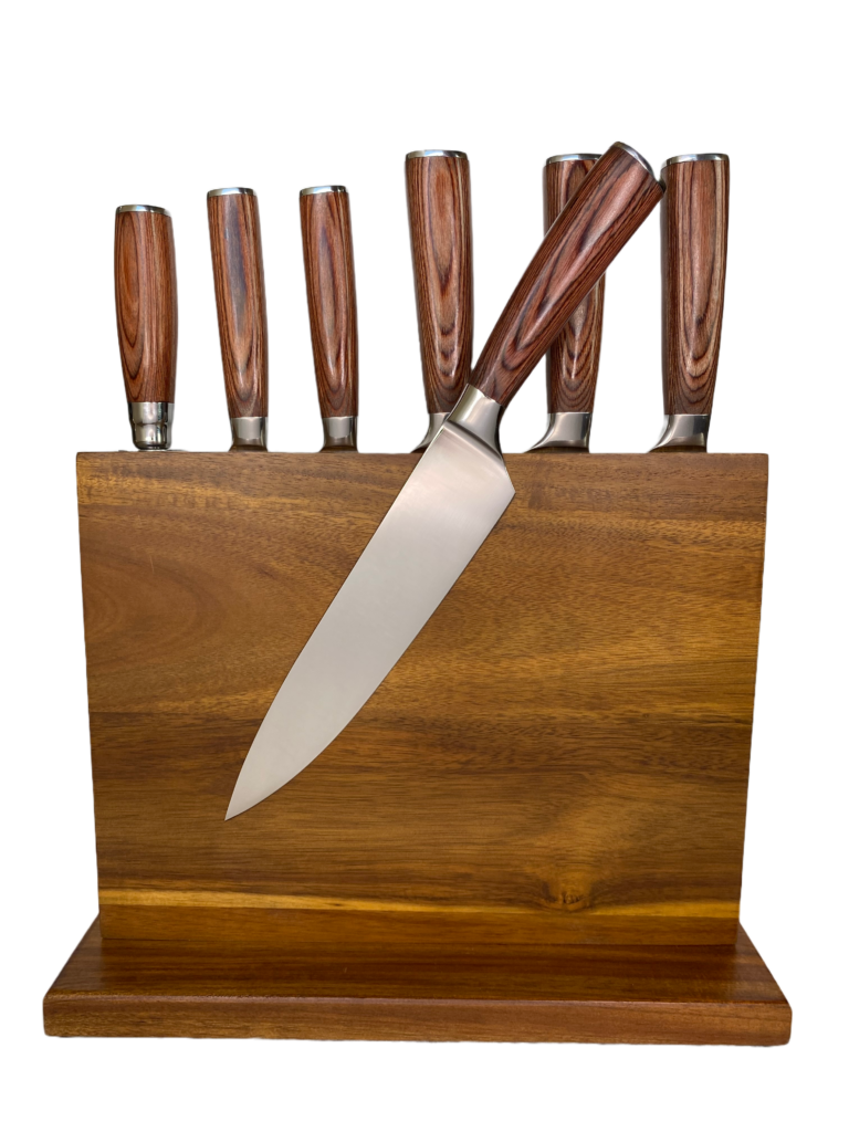 Chef Knife Set With Acacia Wood Block | LoTech Sales